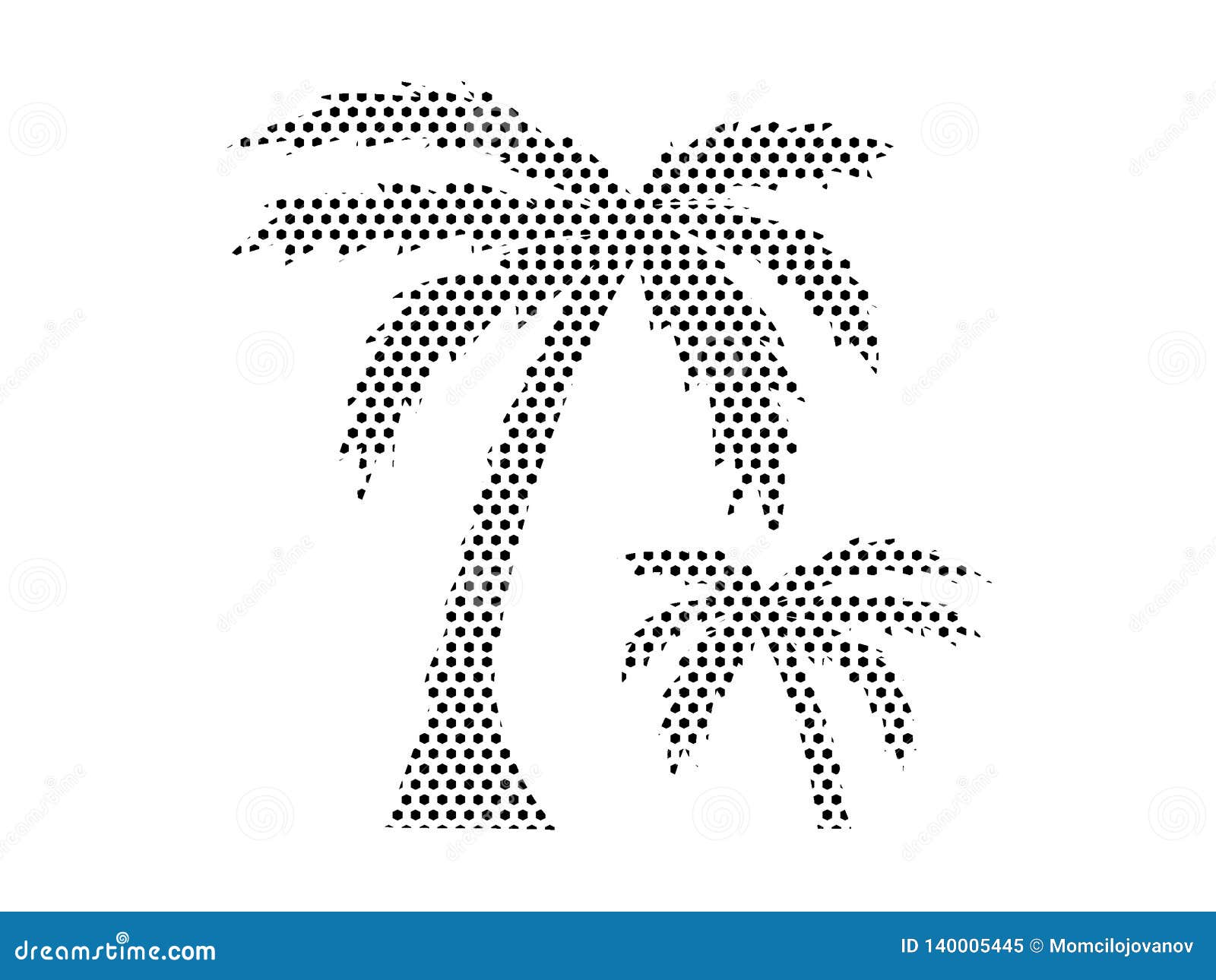 Dotted Pattern Picture of Palm Trees Stock Vector - Illustration of ...
