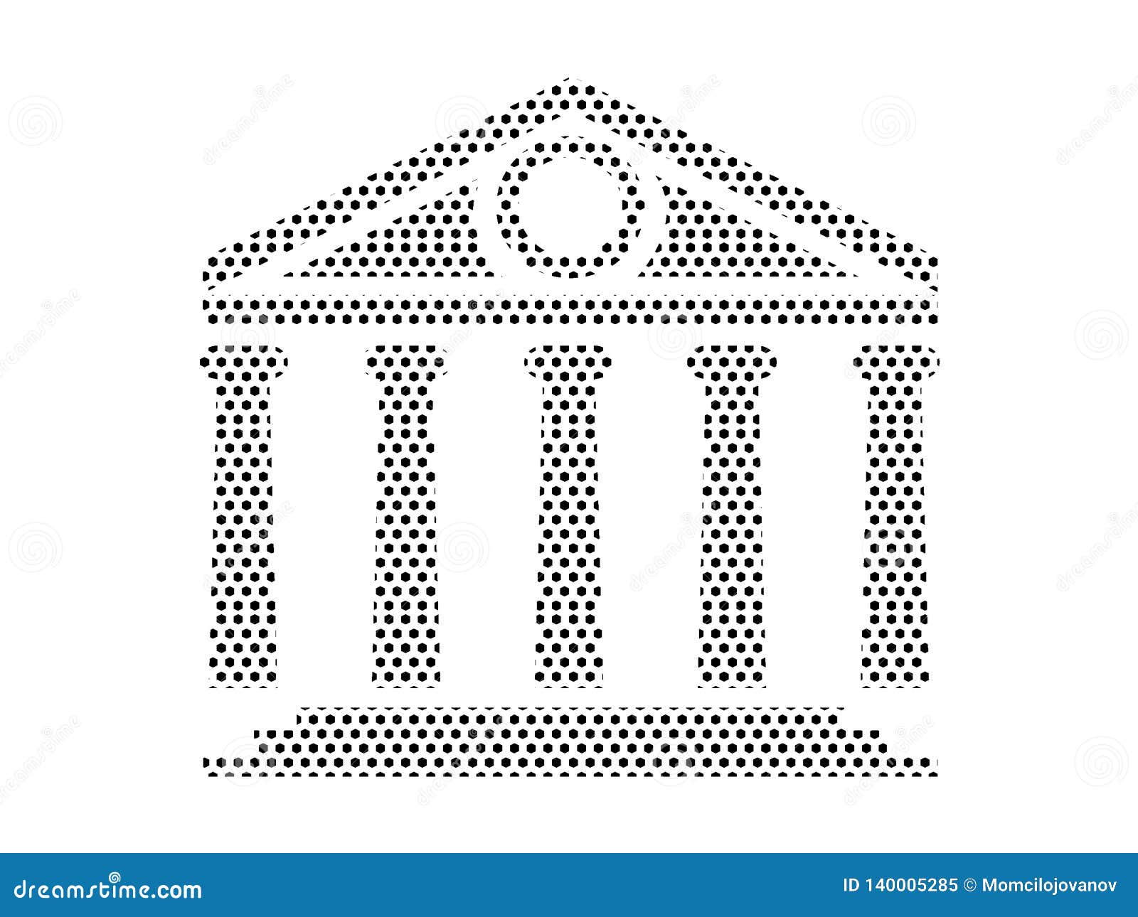 Dotted Pattern Picture of Pantheon Stock Vector - Illustration of ...