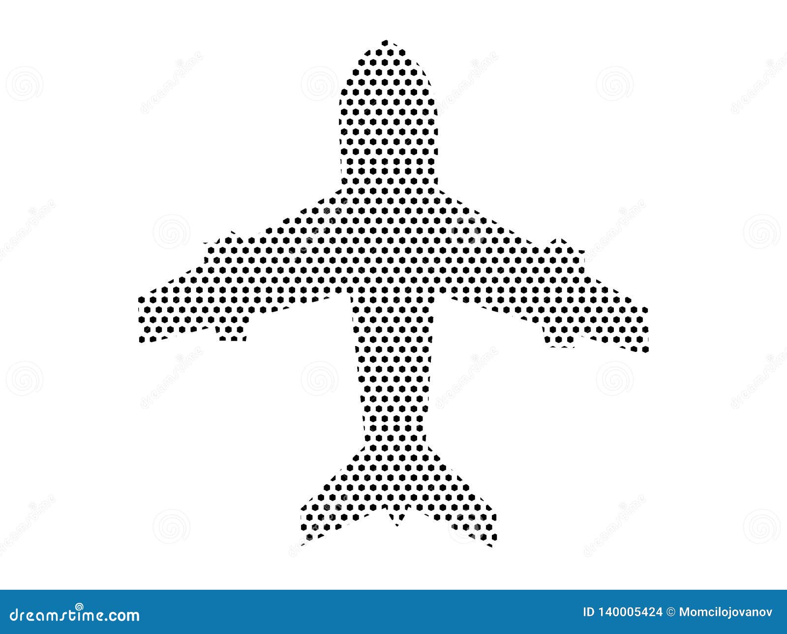 Dotted Pattern Picture of a Plane Stock Vector - Illustration of ...