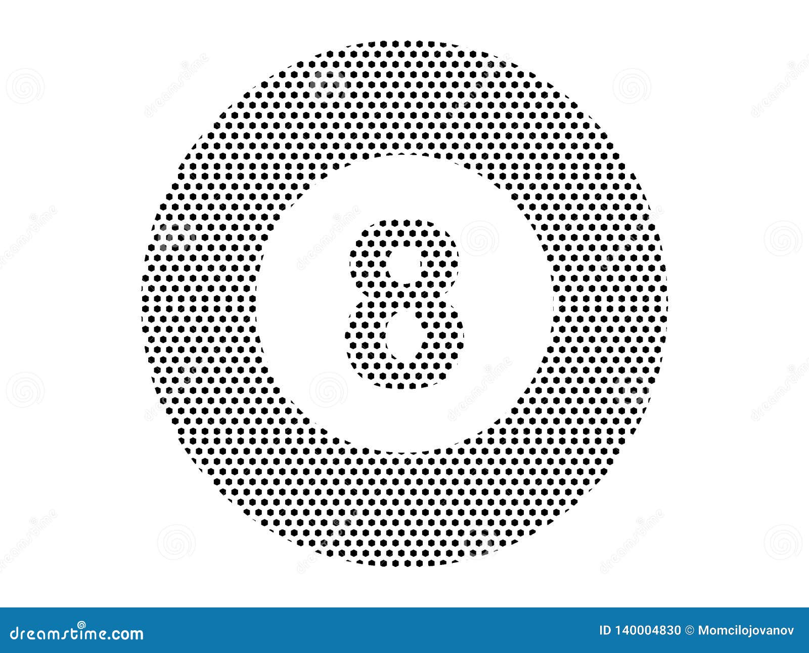 Pool Eight Ball Hand Drawn Outline Doodle Icon. Cartoon Vector ...