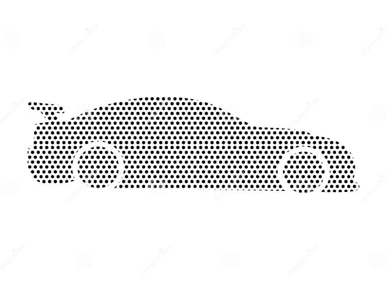 Dotted Pattern Picture of a Race Car Stock Vector - Illustration of ...