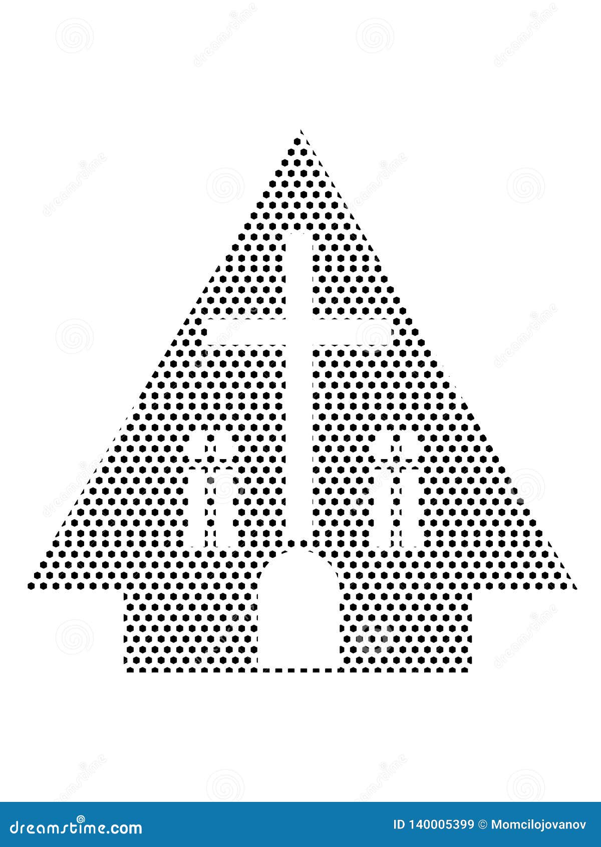 Dotted Pattern Picture of a Stave Church Stock Vector - Illustration of ...