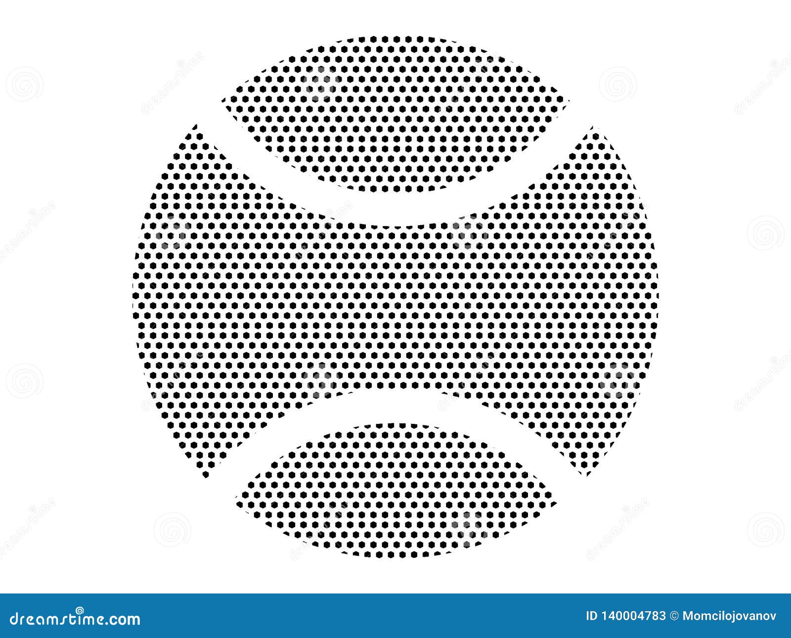 Dotted Pattern Picture of a Tennis Ball Stock Vector - Illustration of ...