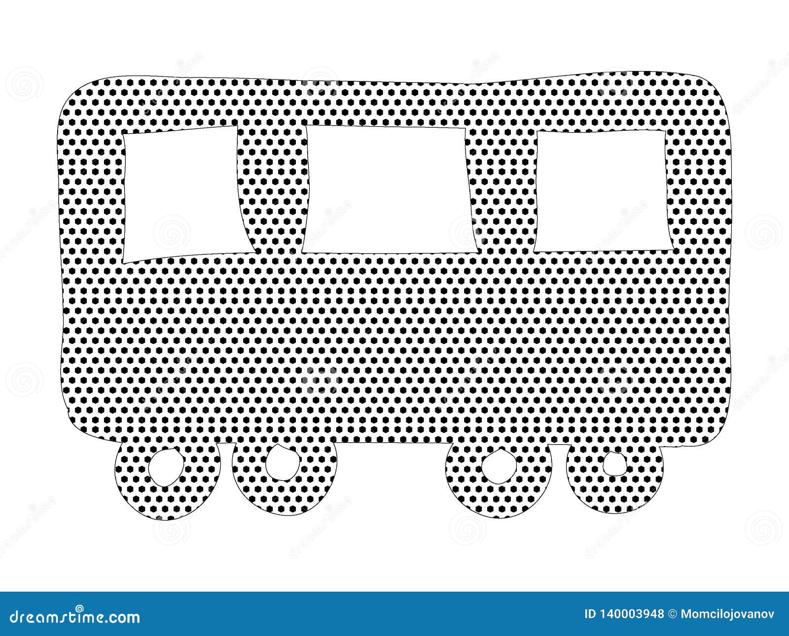 Dotted Pattern Picture of a Tram Stock Vector - Illustration of vehicle ...