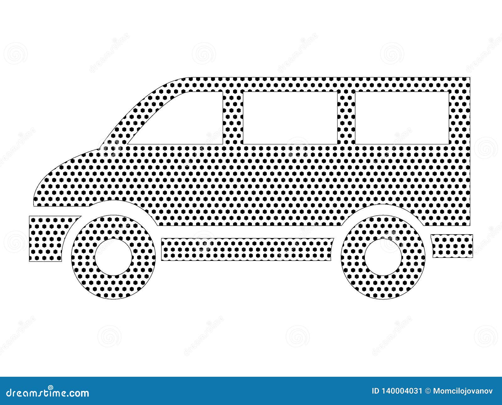 Dotted Pattern Picture of a Van Stock Vector - Illustration of vehicle ...