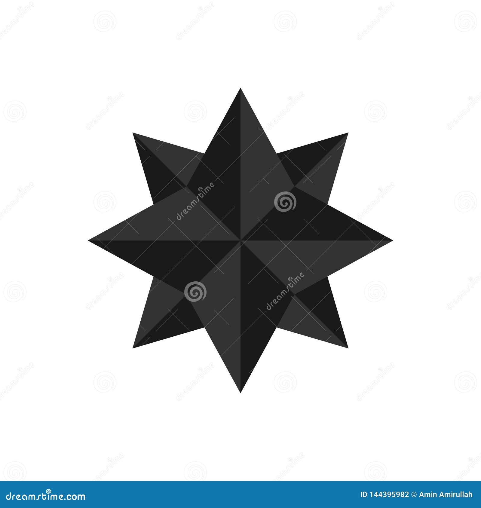 Vector Illustration Double Star Flat Icon Black Color Stock Vector ...