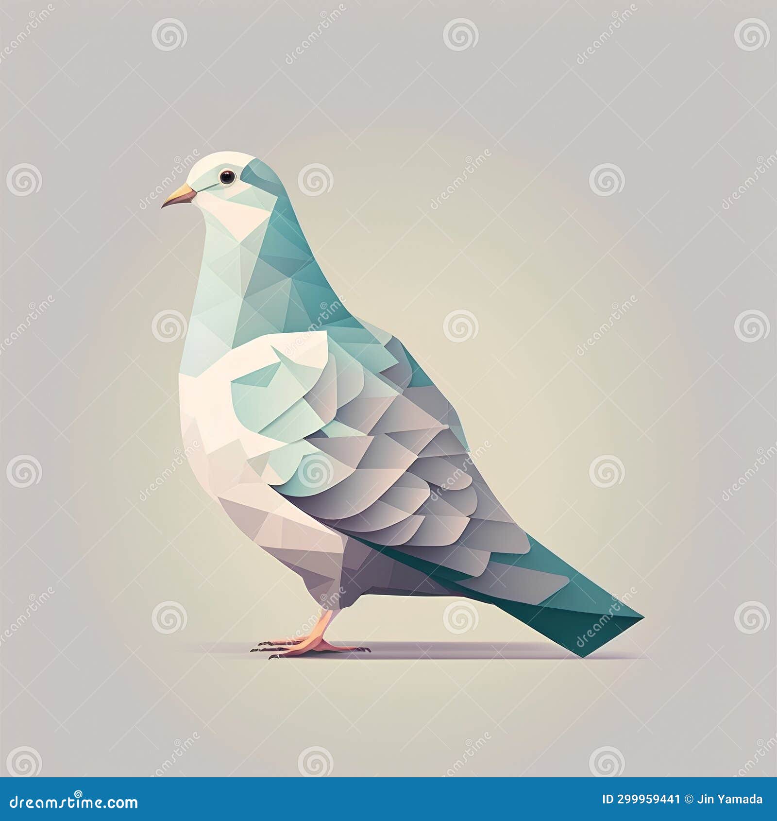 Vector Illustration of a Dove in Low Poly Style. Polygonal Bird Stock ...