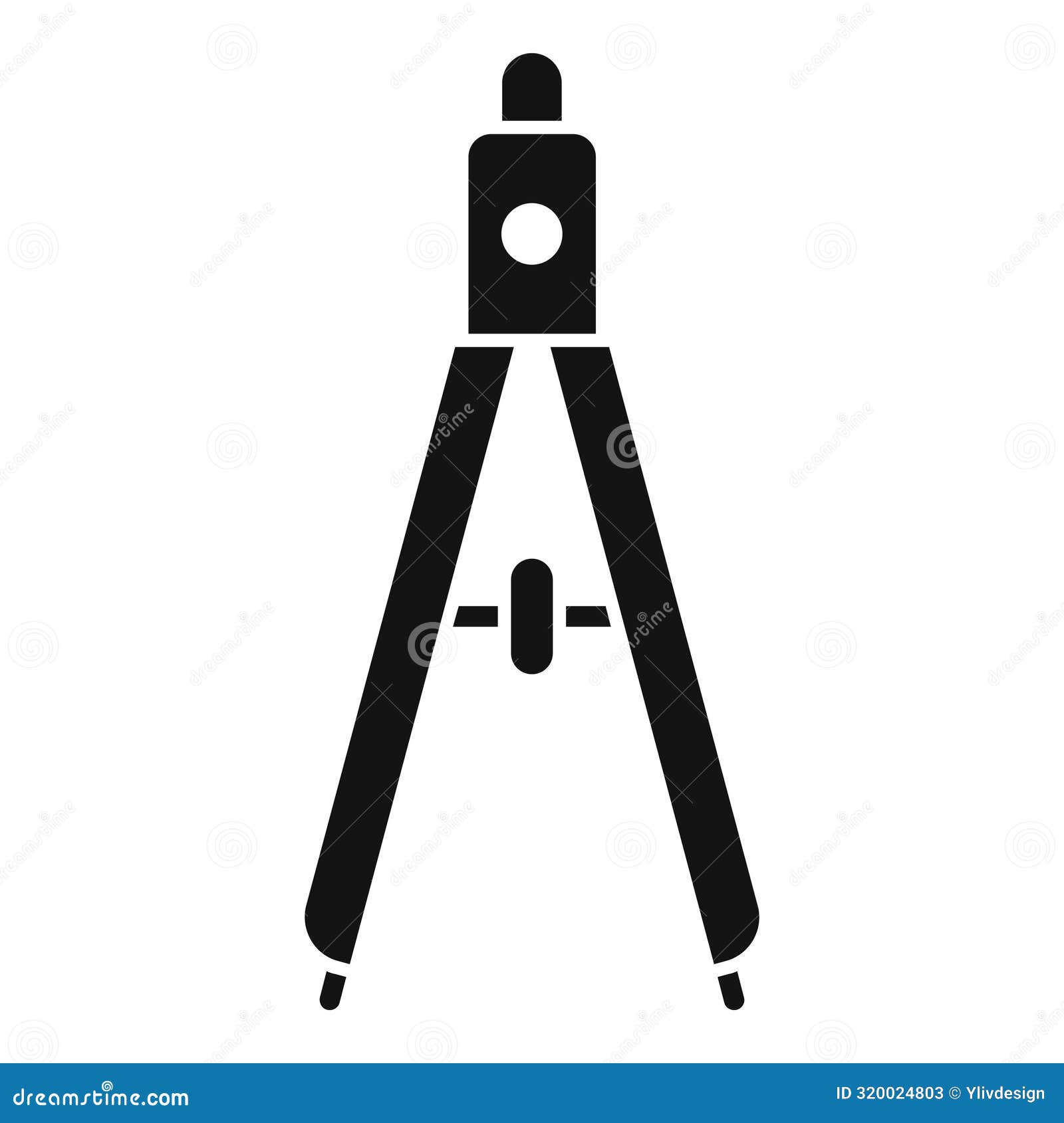 Black Silhouette of a Drafting Compass Stock Vector - Illustration of ...