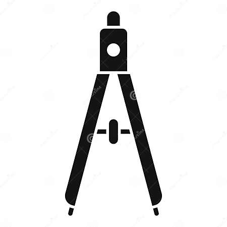 Black Silhouette of a Drafting Compass Stock Vector - Illustration of ...