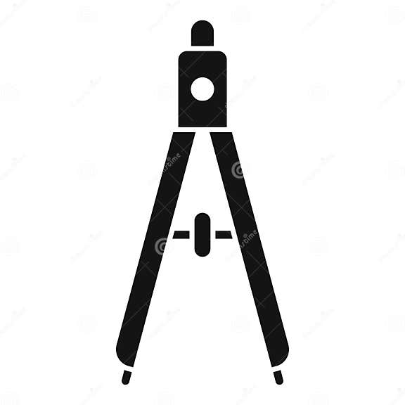 Black Silhouette of a Drafting Compass Stock Vector - Illustration of ...