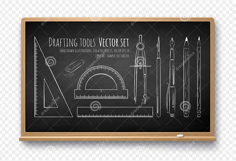 Vector Illustration of Drafting Tools Stock Vector - Illustration of ...