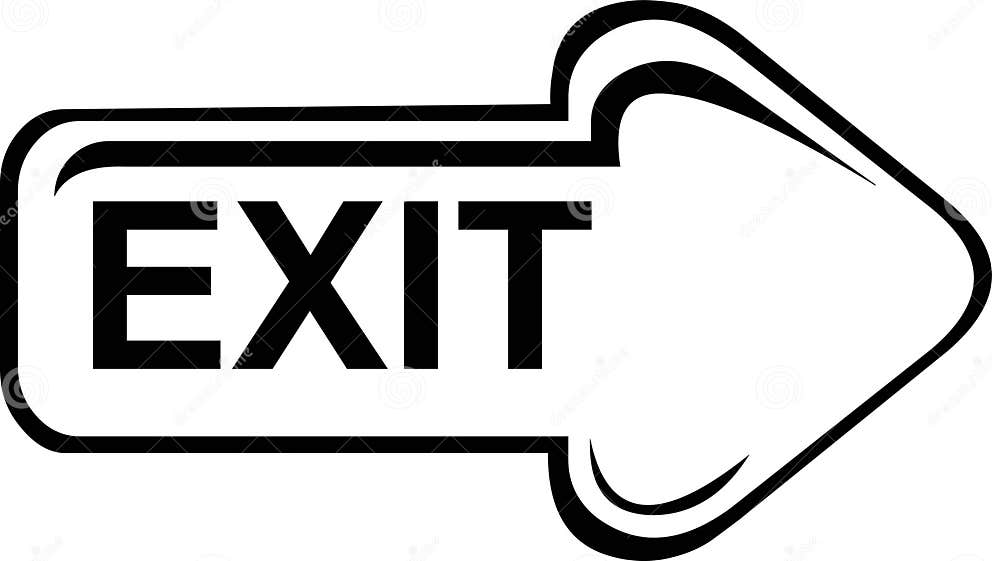 Sketch Draw Black and White Symbol Exit Arrow Stock Vector ...