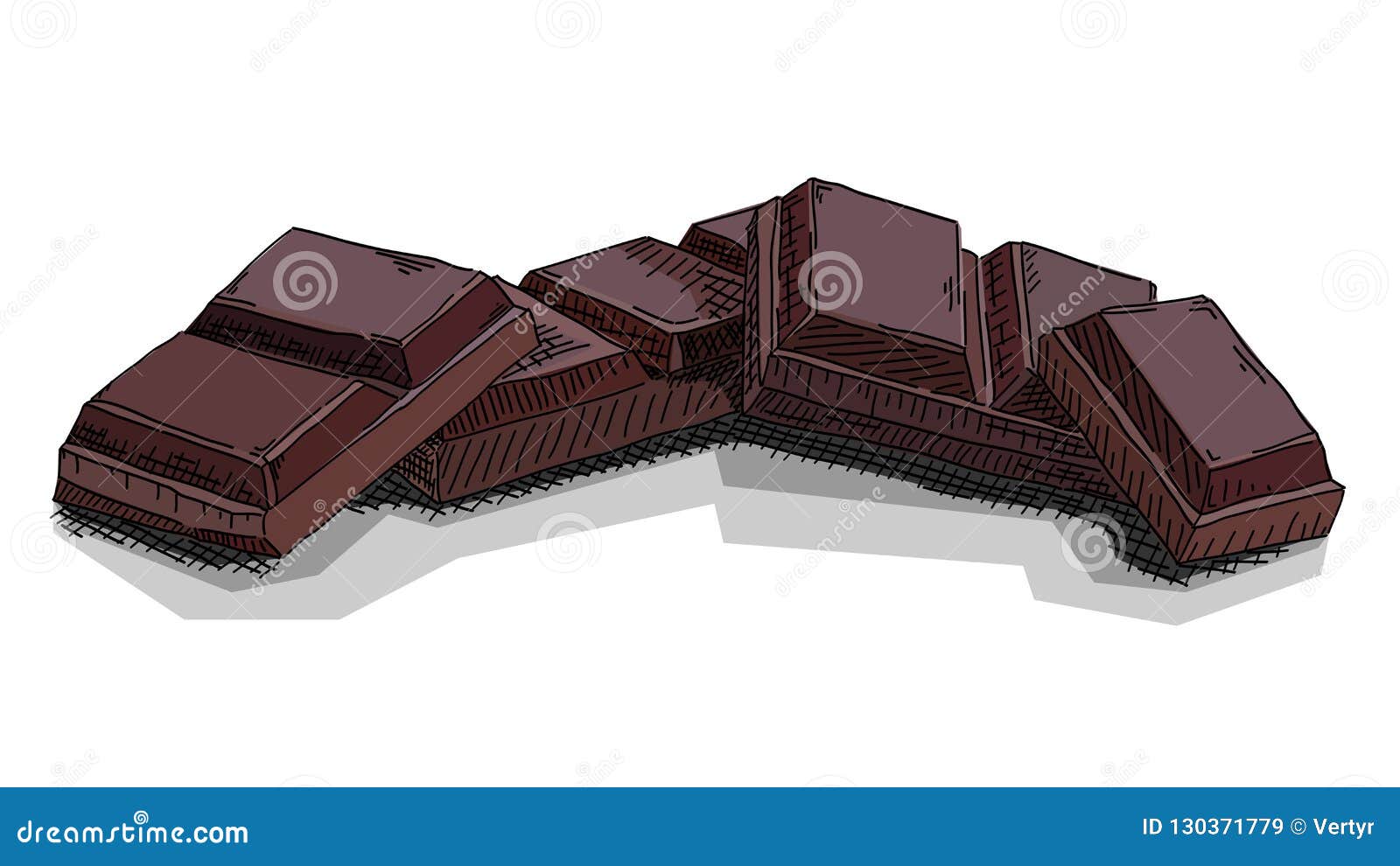 Vector Illustration of Drawing Chocolate Bars. Stock Vector ...
