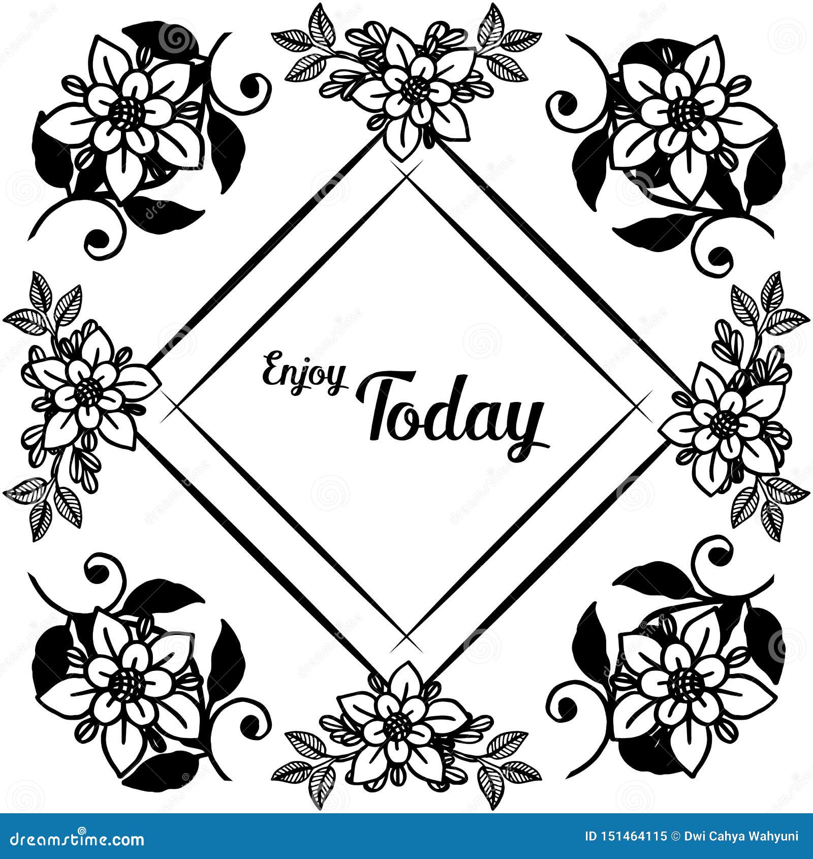 Vector Illustration Drawing Flower Frame for Various Shape of Card ...