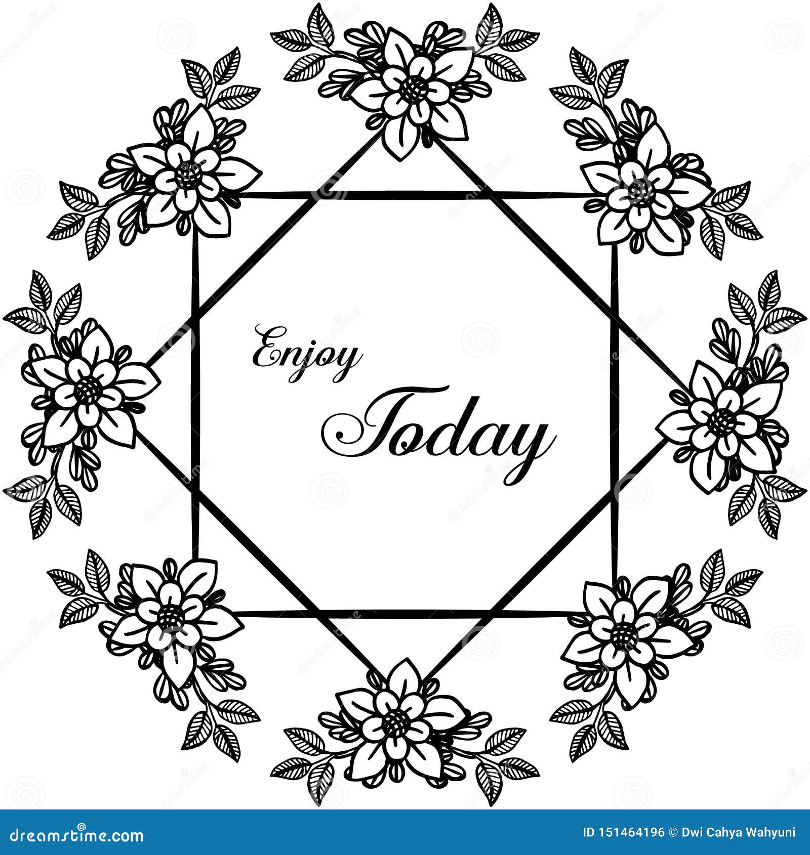 Vector Illustration Drawing Flower Frame for Various Shape of Card ...