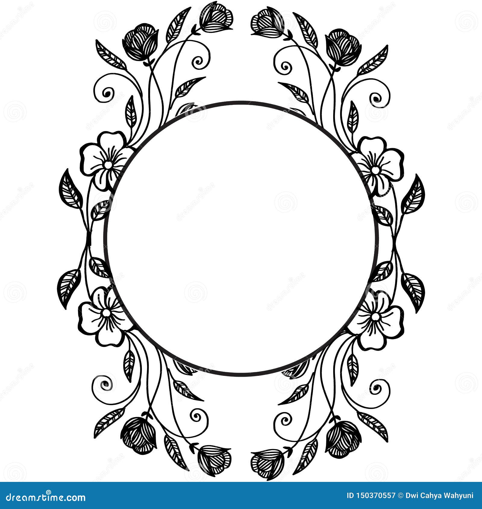 Vector Illustration Drawing Flower Frame for Wallpaper Decoration Stock ...