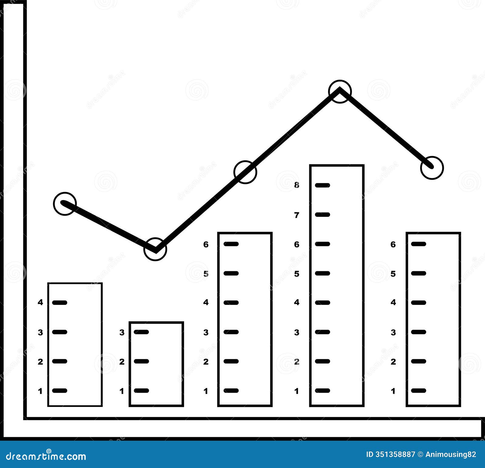 Vector Illustration Sketch Draw Black and White Icon Graphic Statistics ...