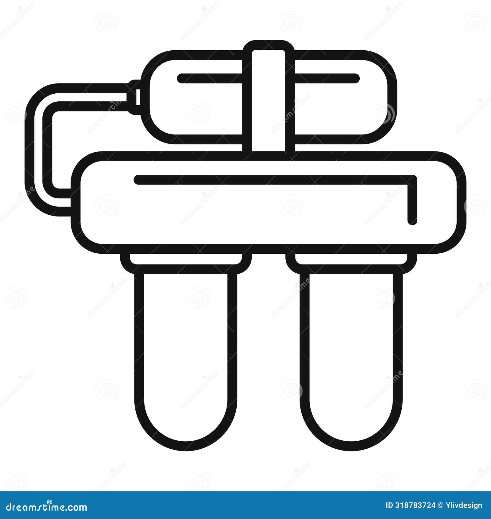 Black and White Line Art of a Drip Irrigation System Stock Vector ...