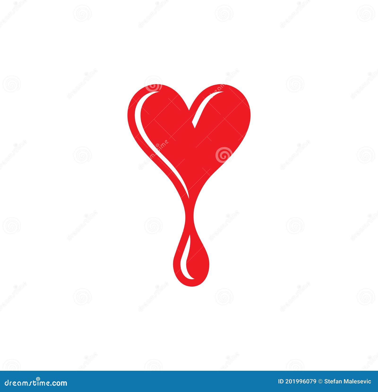 Dripping heart stock vector. Illustration of hurt, bloody - 201996079