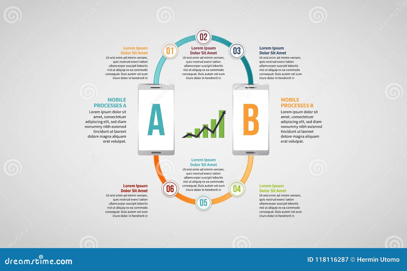 Dual Mobile Processes Infographic Stock Vector - Illustration of ...