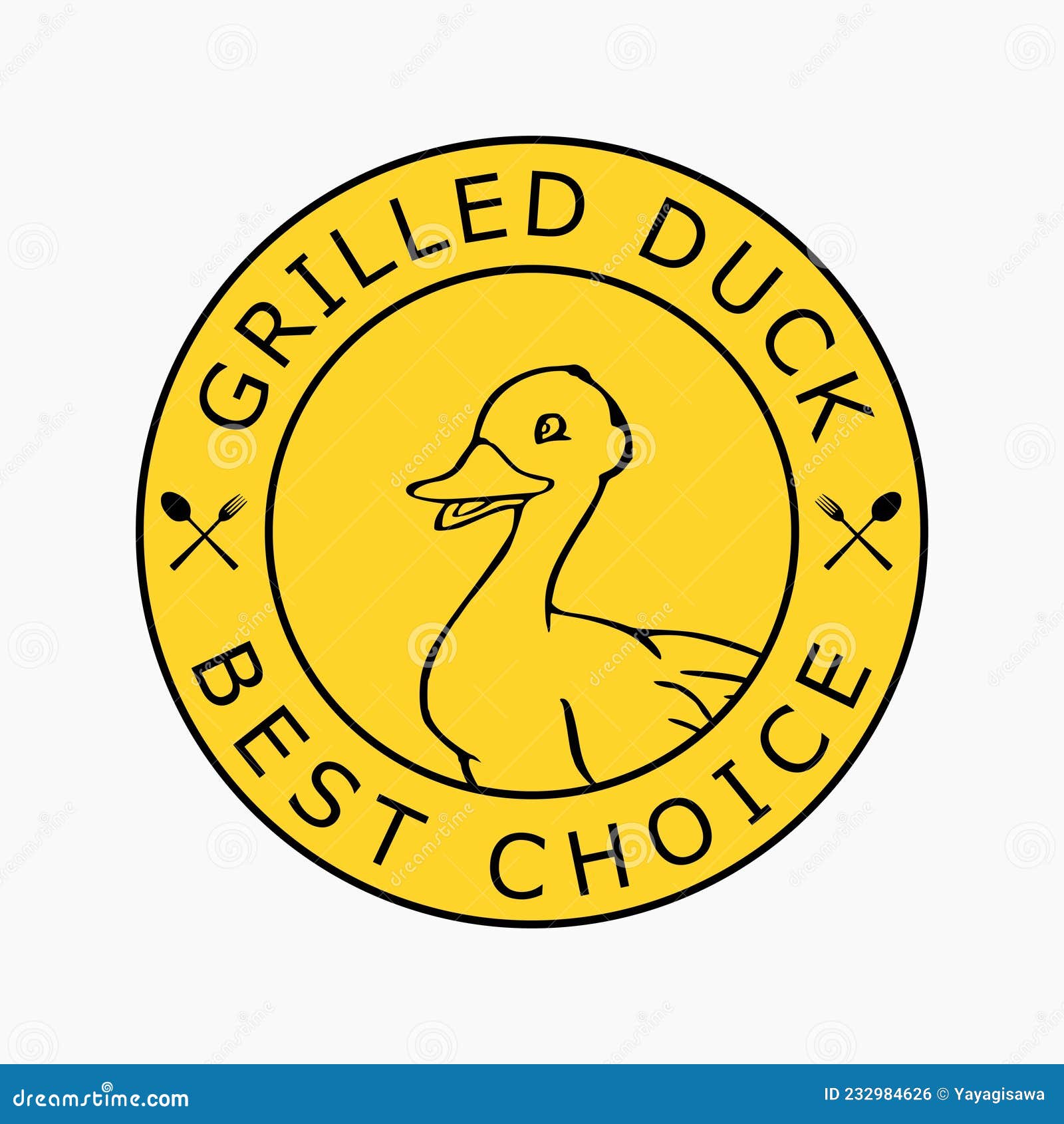 Vector Illustration of a Duck in a Circle. Suitable for Restaurant or ...