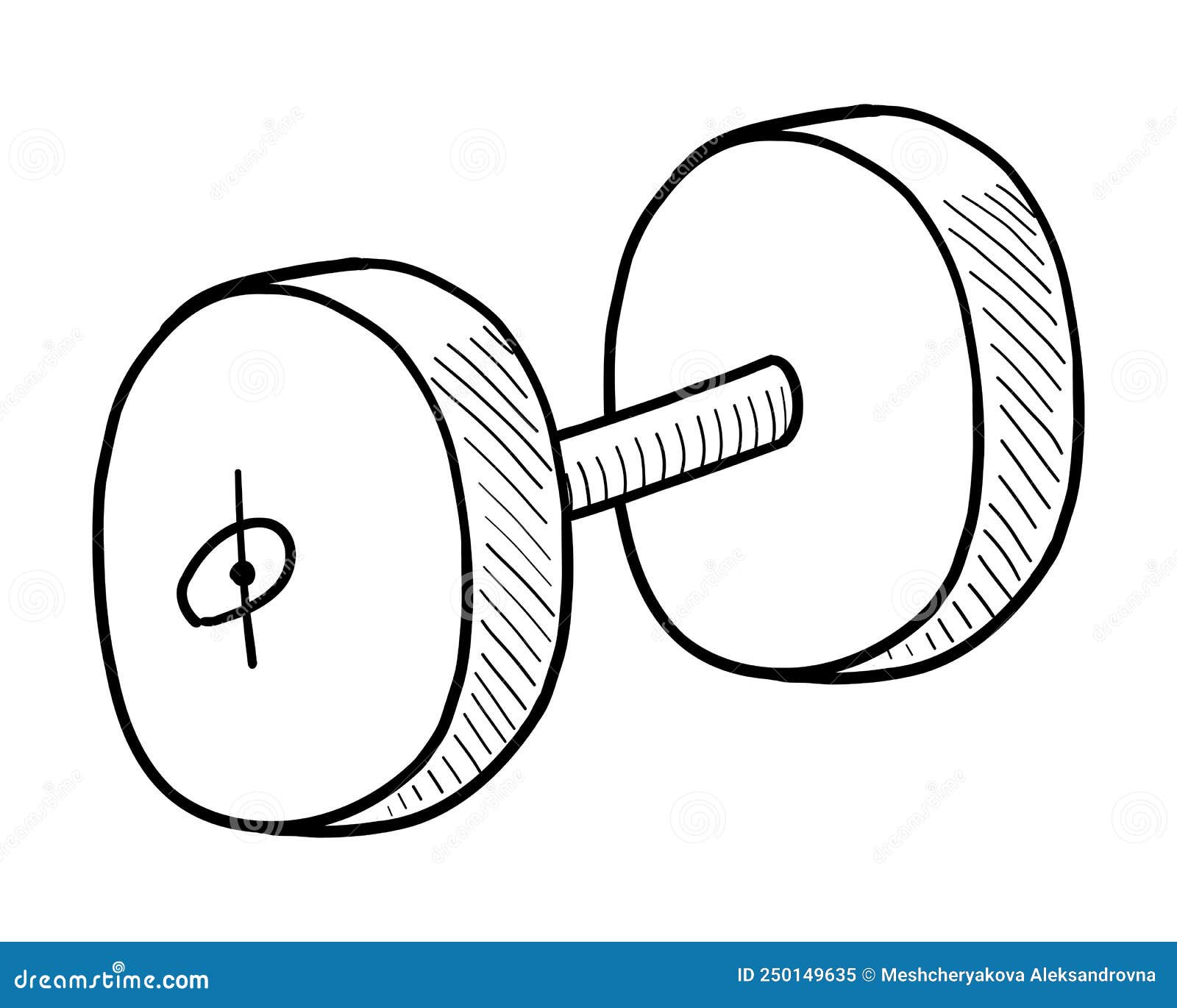 VECTOR ILLUSTRATION of a DUMBBELL ISOLATED on a WHITE BACKGROUND ...