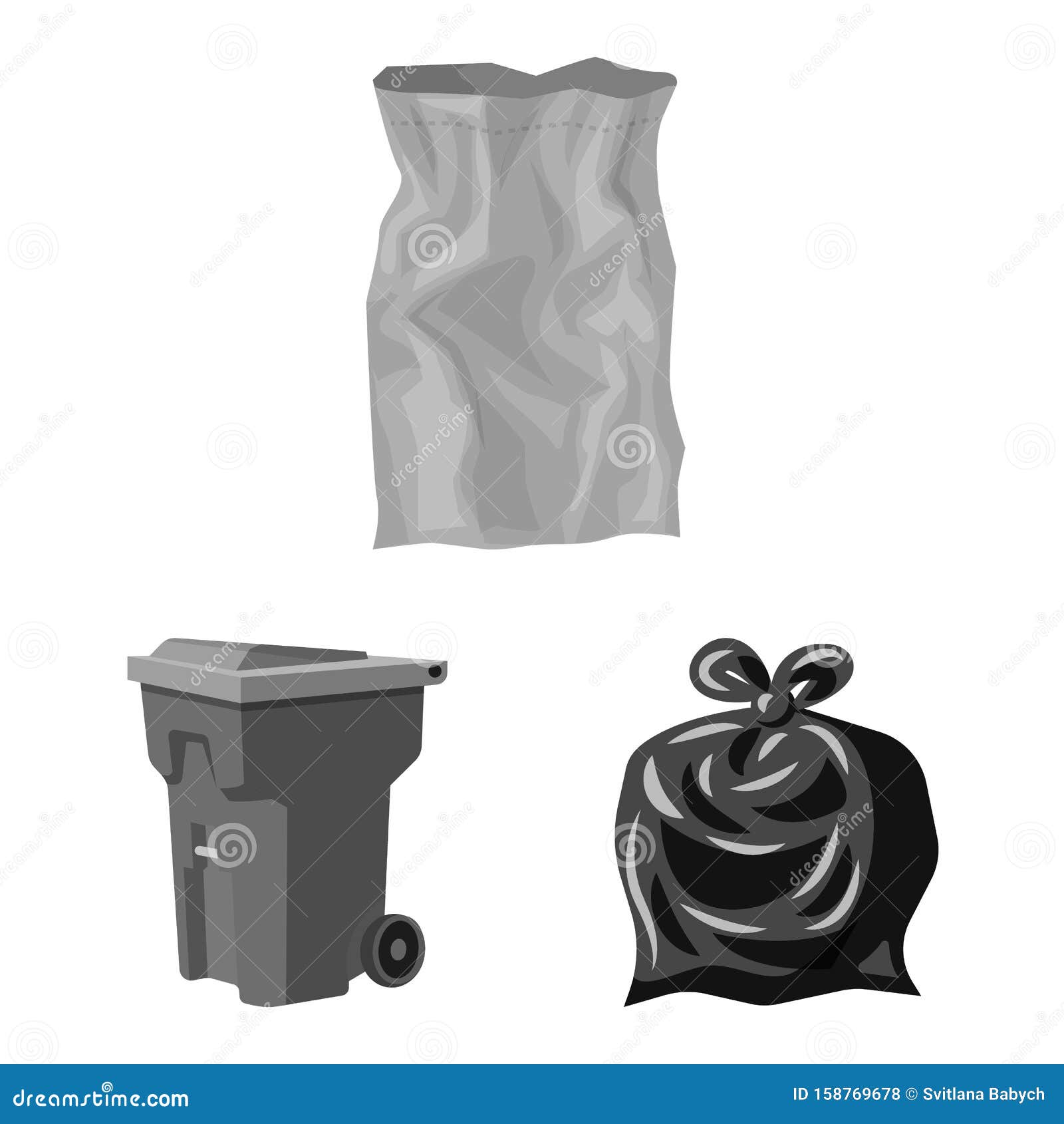 Vector Design of Dump and Sort Sign. Set of Dump and Junk Stock Symbol ...