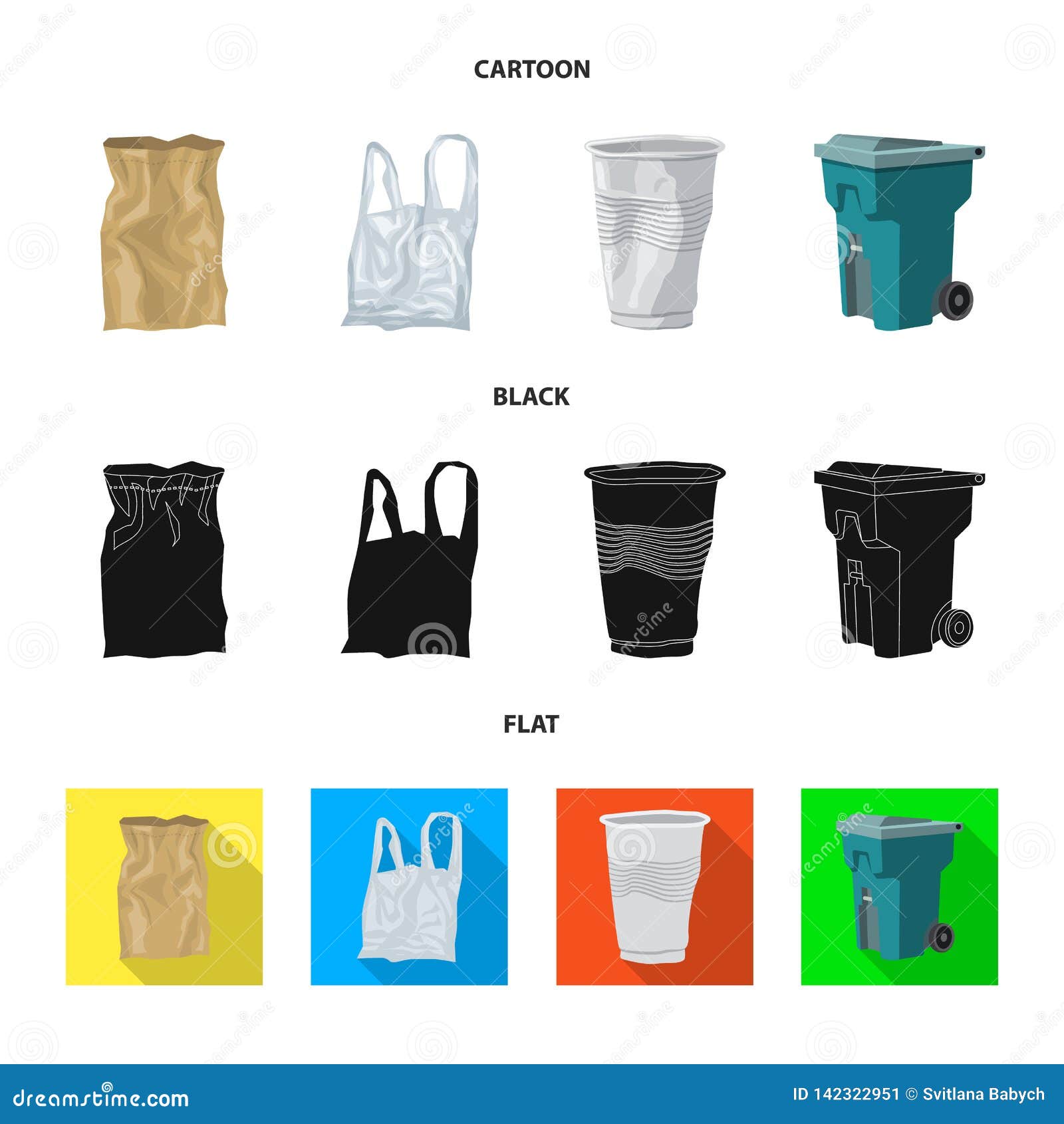 Vector Design of Dump and Sort Symbol. Set of Dump and Junk Stock ...