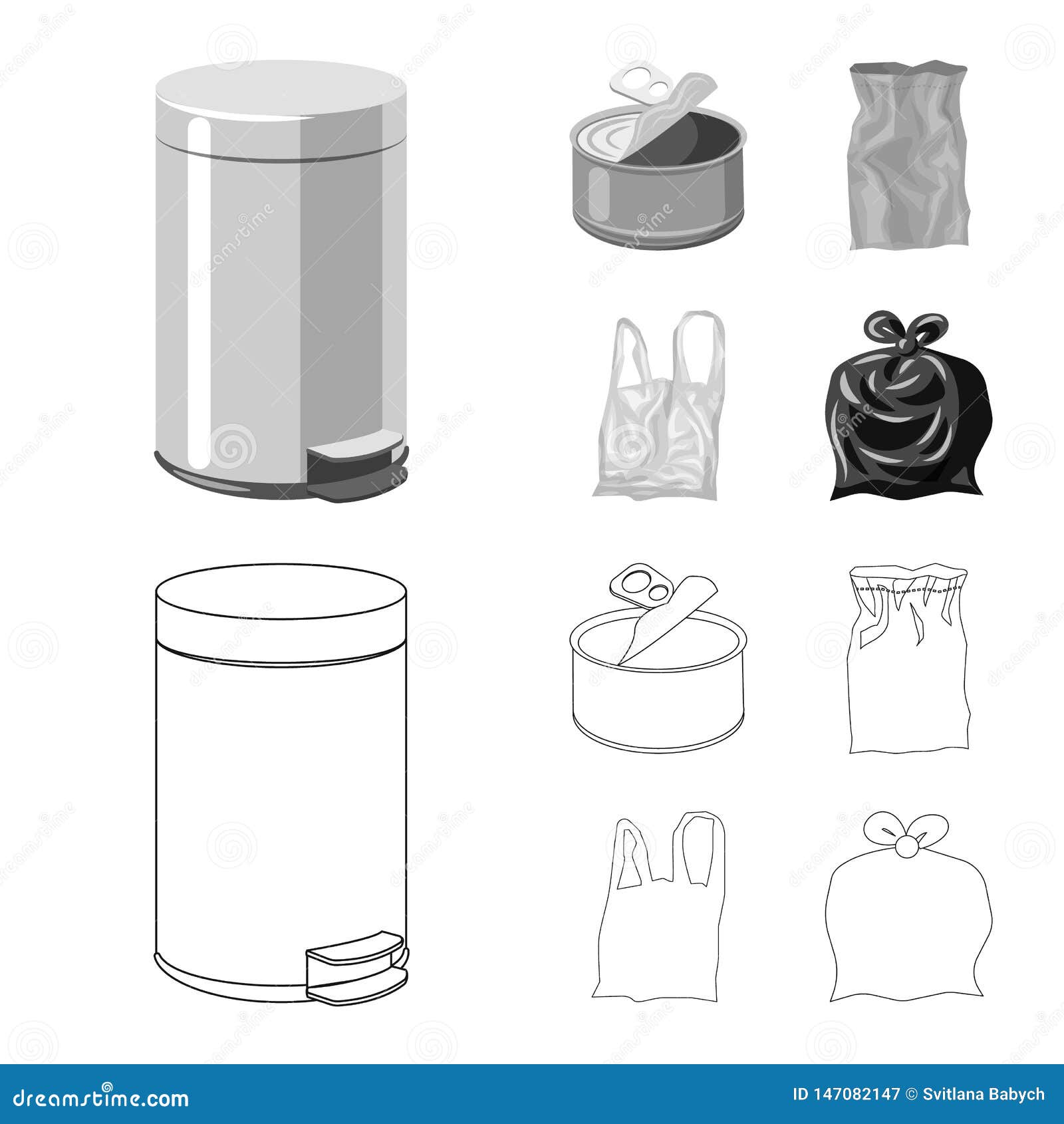 Vector Illustration of Dump and Sort Symbol. Set of Dump and Junk ...
