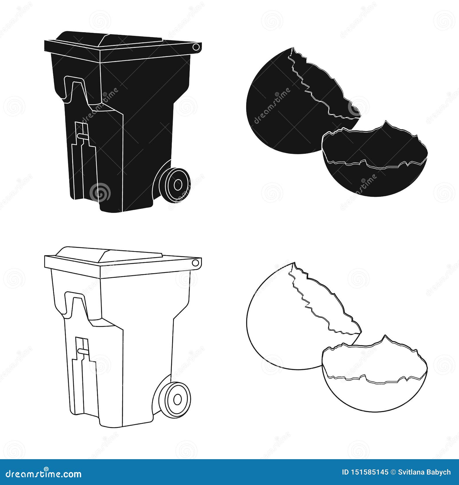 Vector Illustration of Dump and Sort Symbol. Set of Dump and Junk Stock ...