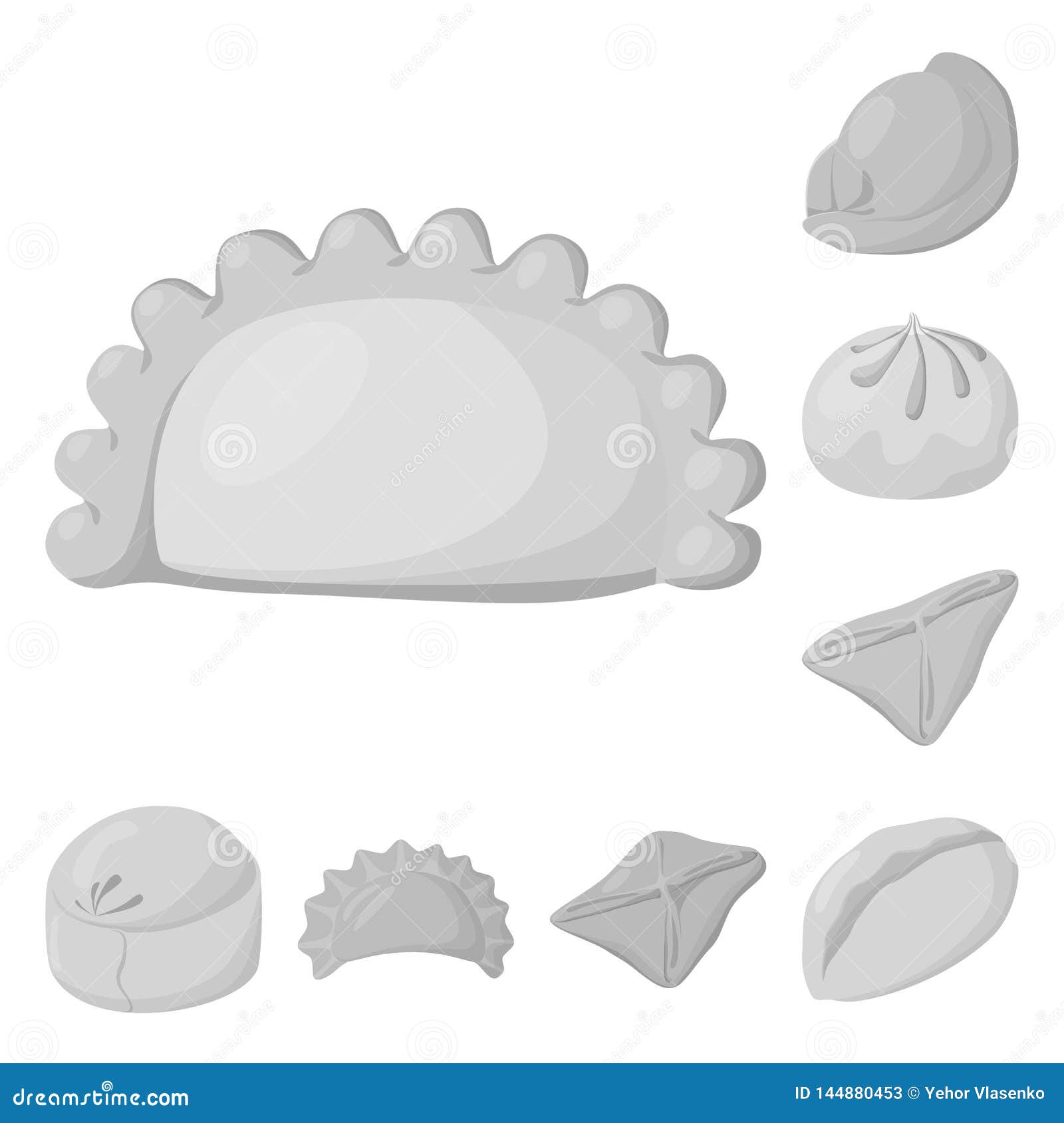Vector Design of Dumplings and Stuffed Logo. Collection of Dumplings ...
