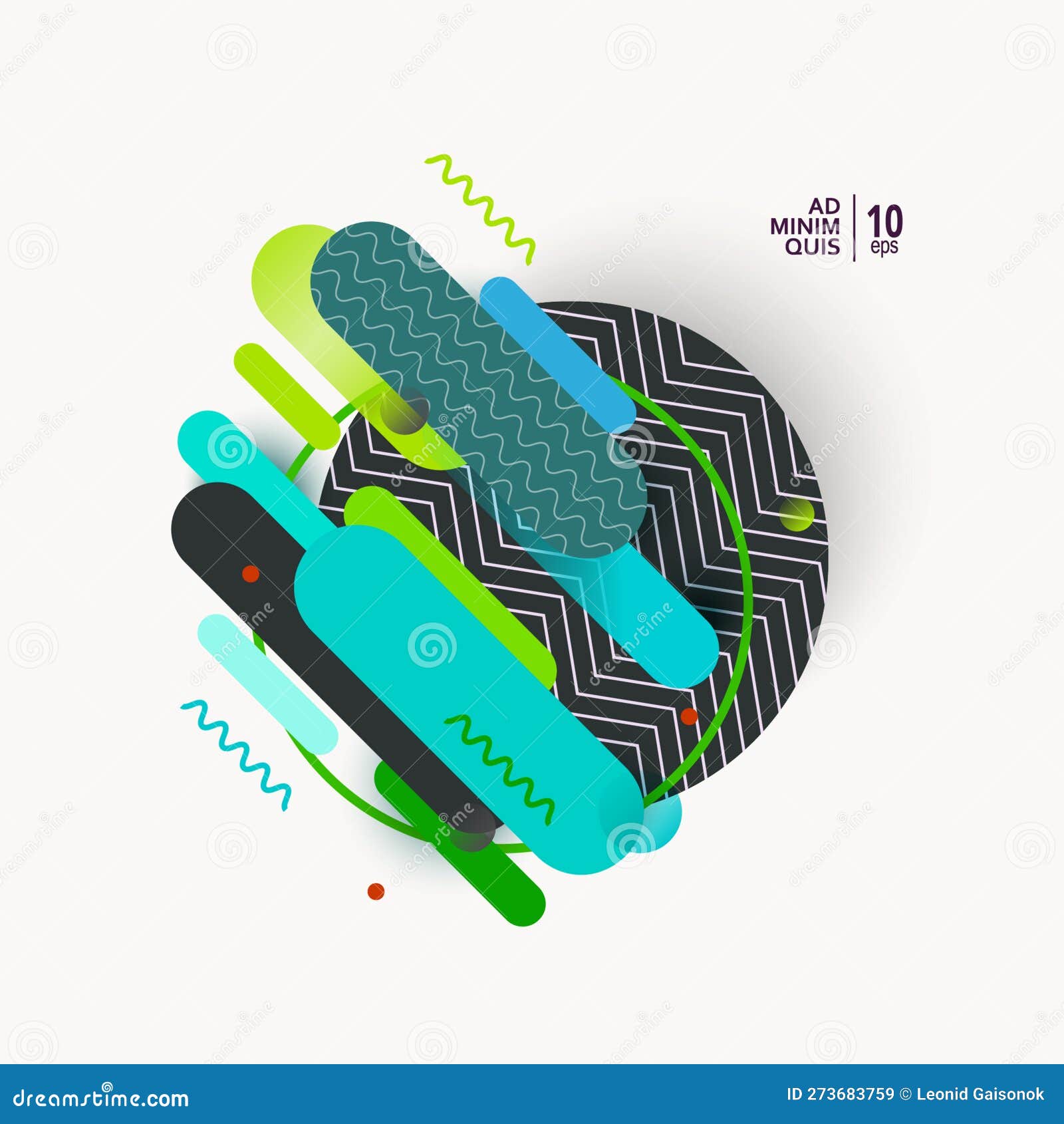 Vector Illustration of Dynamic Composition Made of Various Colored ...