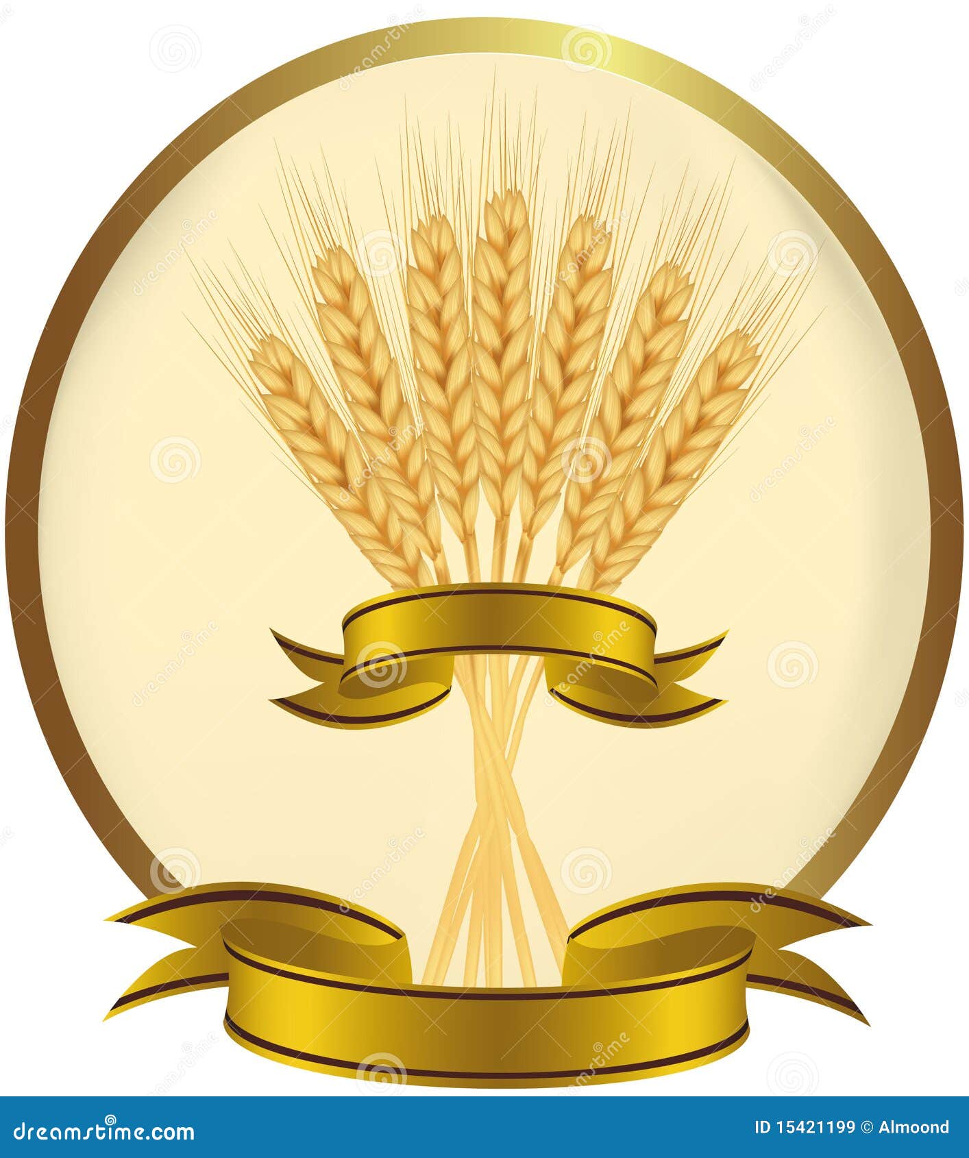 Vector Illustration. Ears of Wheat and Ribbons. Stock Vector ...