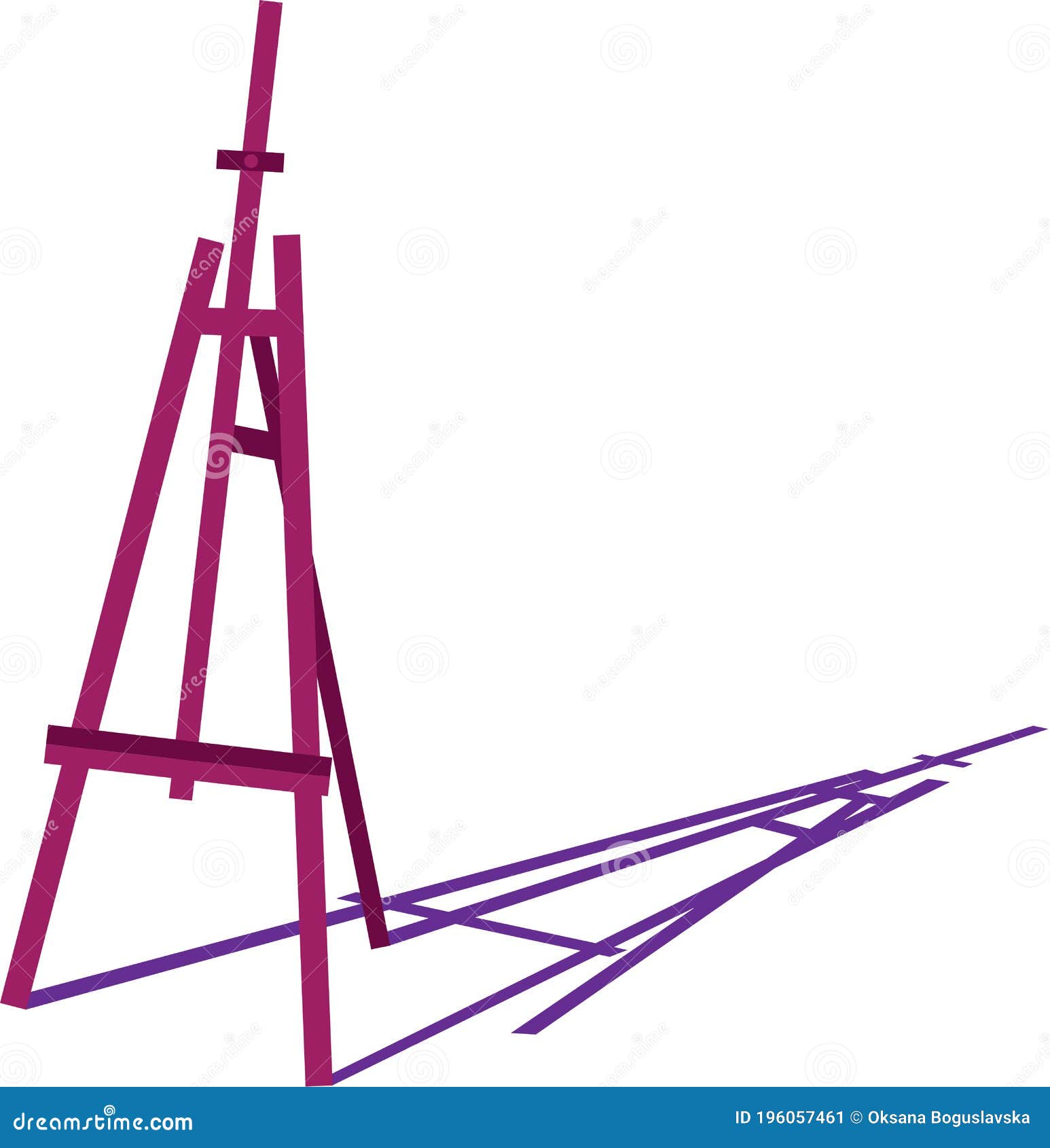 Easel with Shadow on White. Flat Style Stock Vector - Illustration of ...