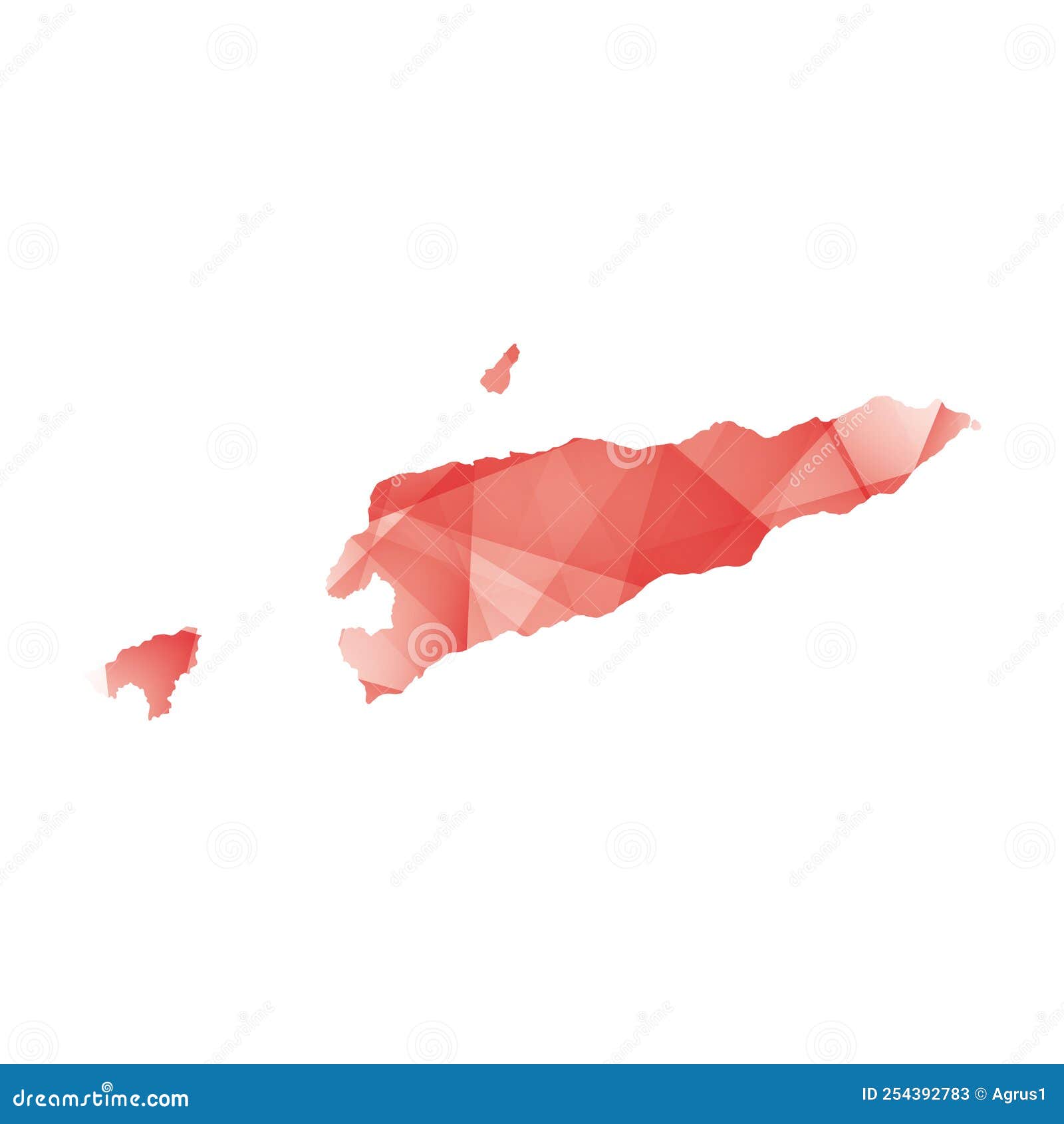 Vector Illustration of East Timor Map with Red Colored Geometric Shapes ...