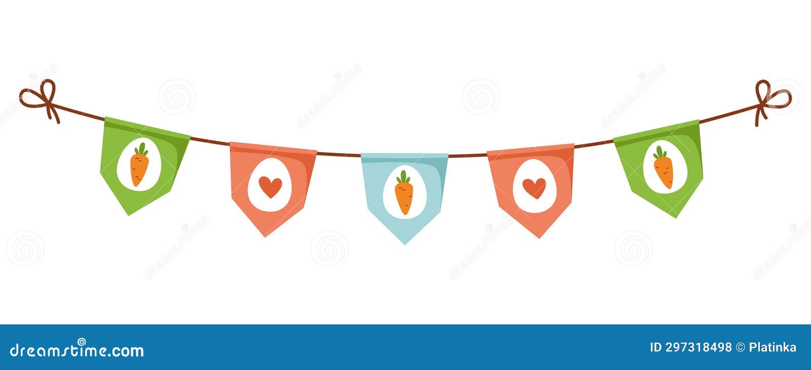 Vector Illustration of Easter Garland with Flags Stock Illustration ...