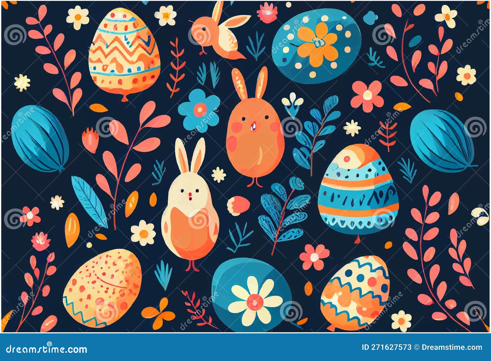 Vector Illustration of Easter Theme Pattern for Fabric Print, Wrapping ...
