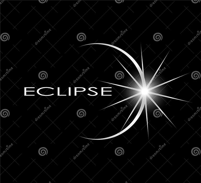 Eclipse Concept Symbol on Black Background Stock Vector - Illustration ...