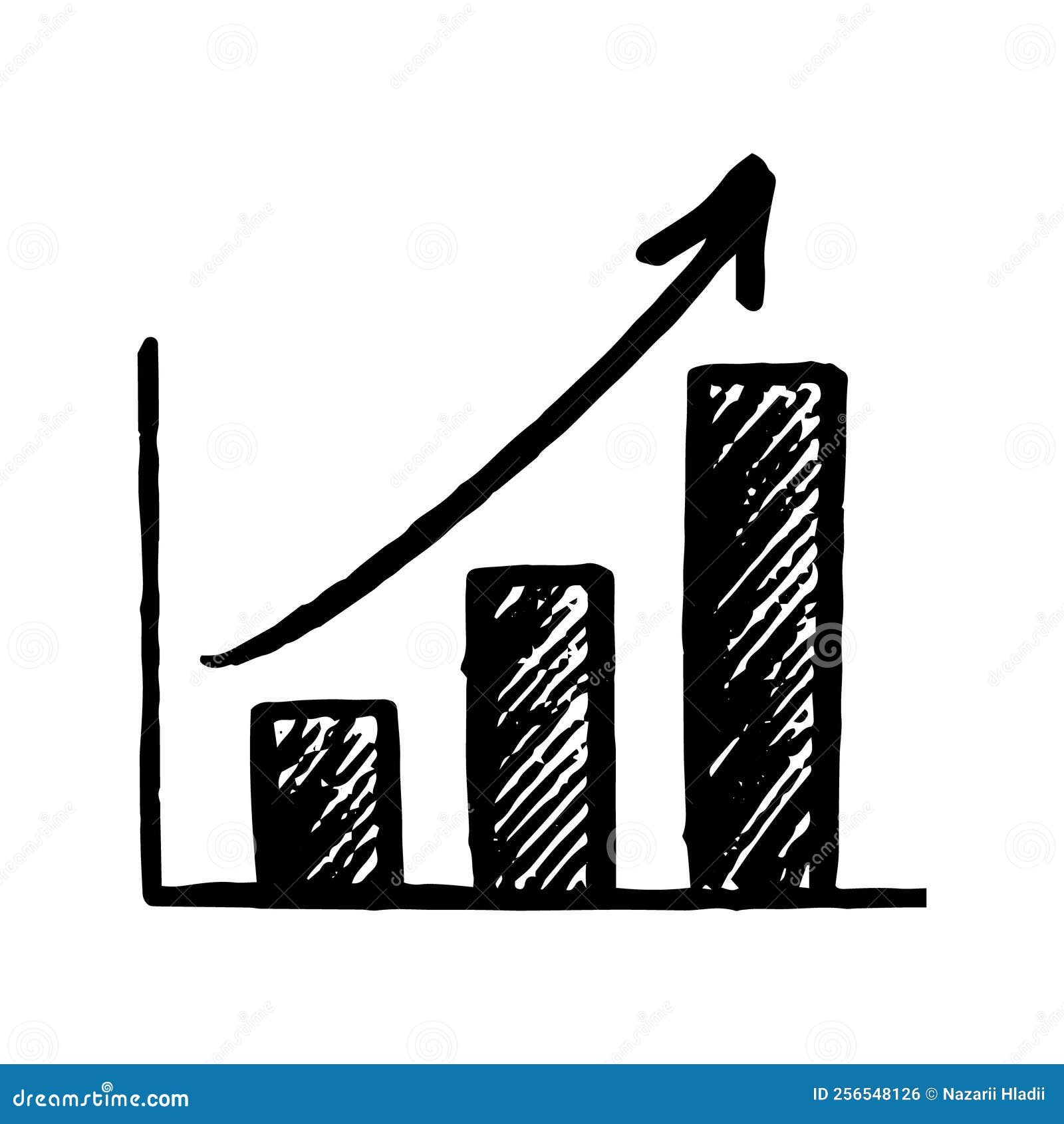 Vector Illustration of the Economy Graph in a Hand-drawn Style. Stock ...
