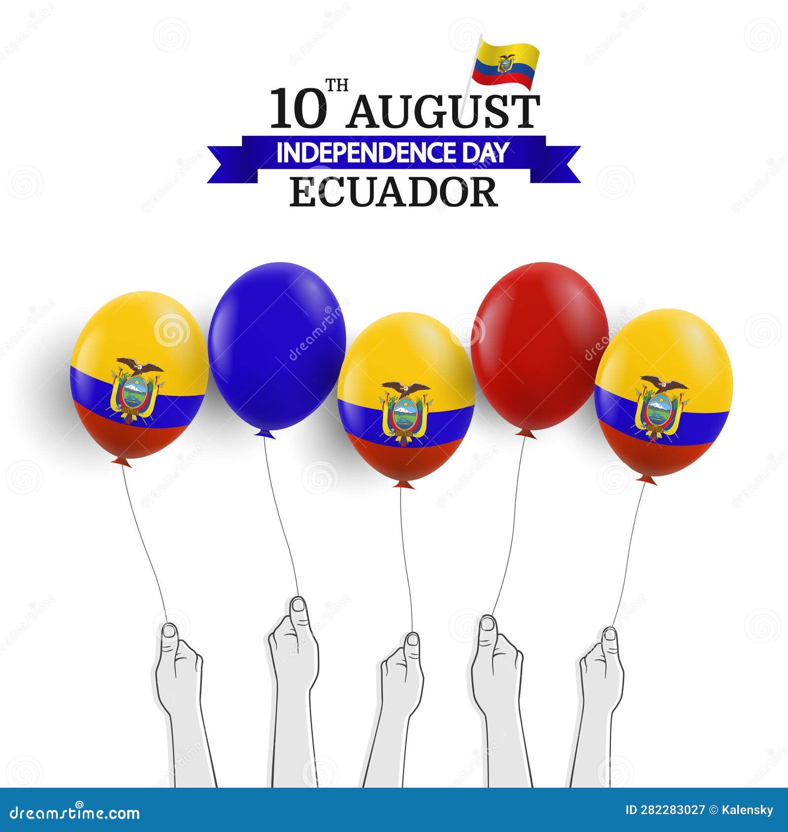 Ecuador Independence Day stock vector. Illustration of national - 282283027