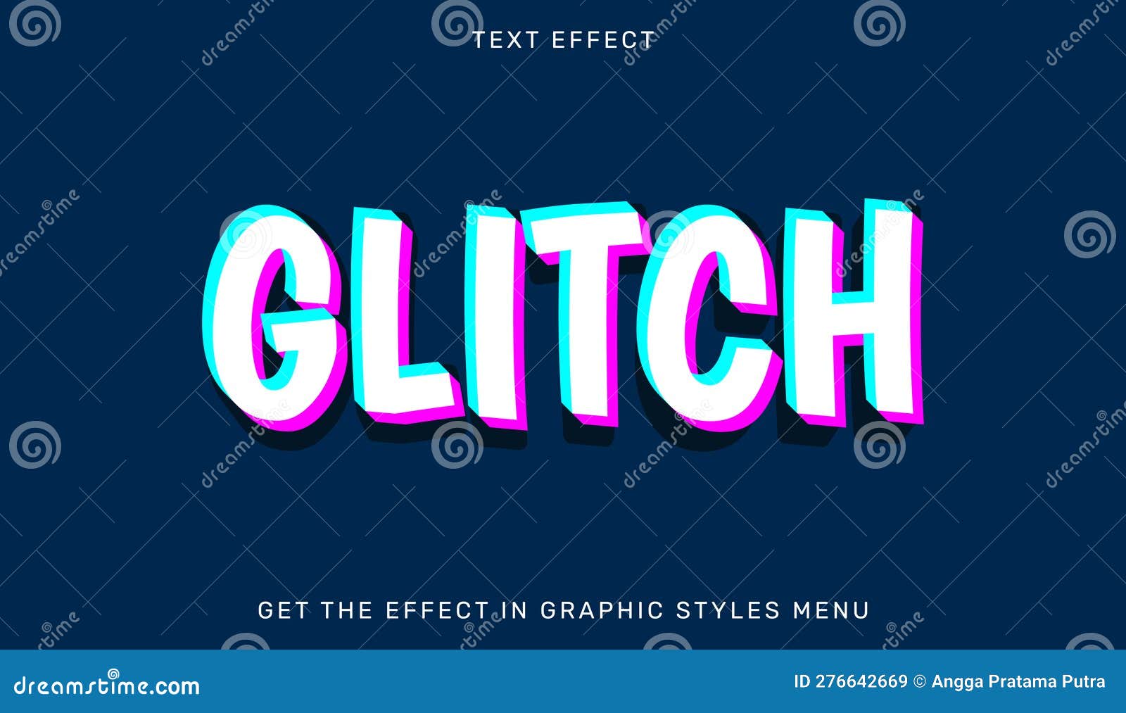 Vector Illustration of Editable Glitch Text Effect Stock Vector ...