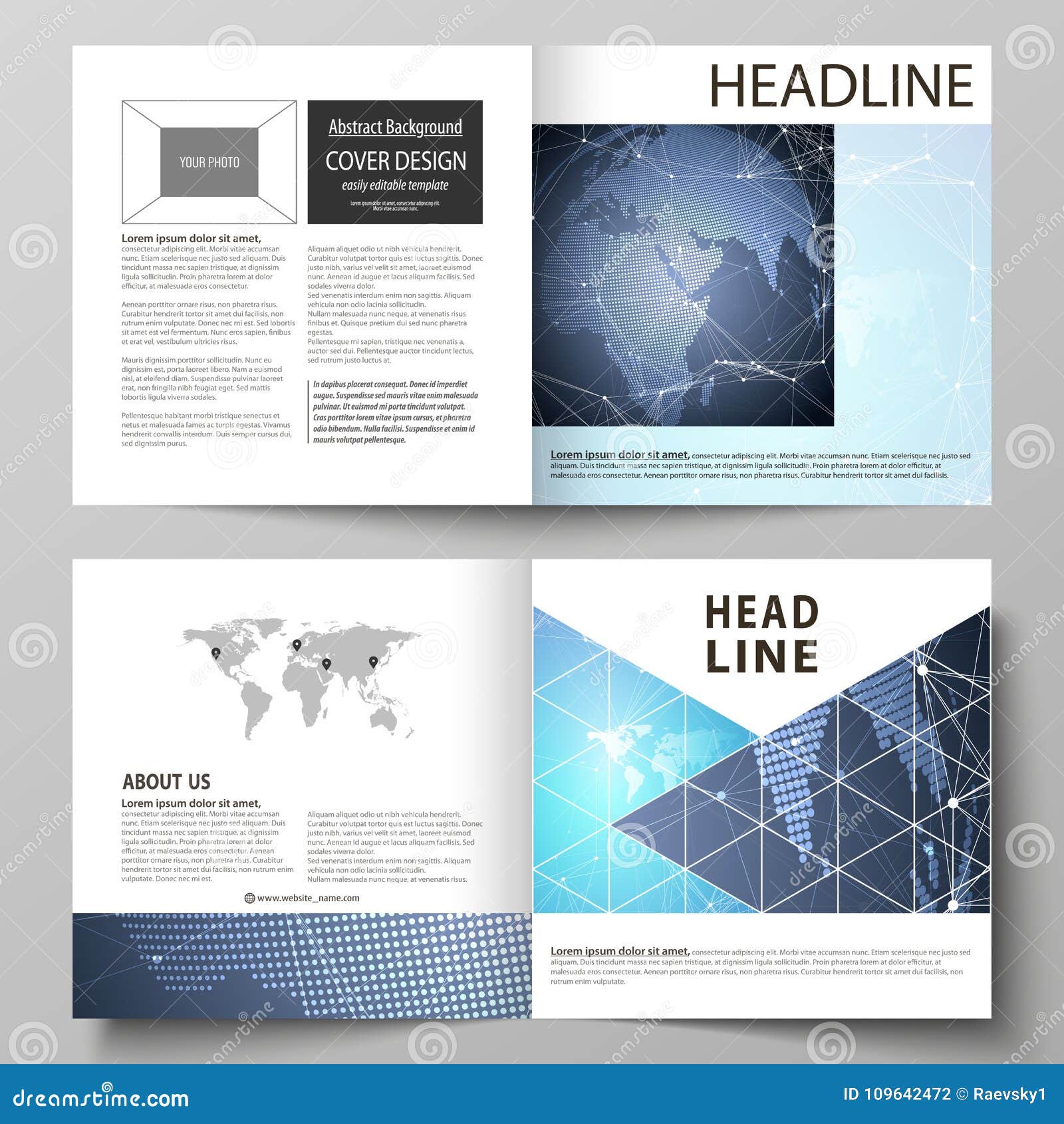 Editable Magazine Front Pages Mockups. Digital Banner Circles Spiral ...