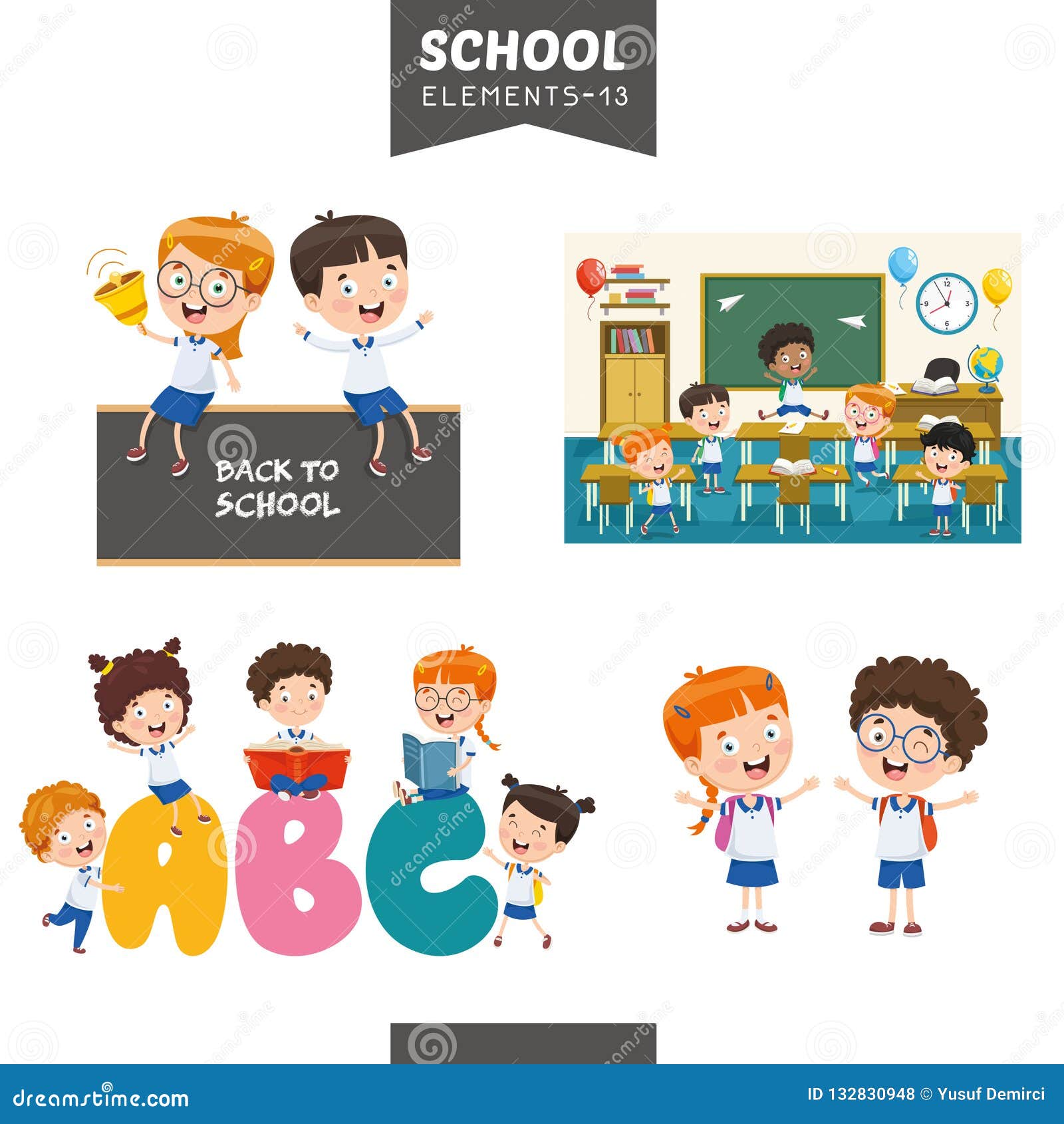 Vector Illustration of Education Elements Stock Vector - Illustration ...