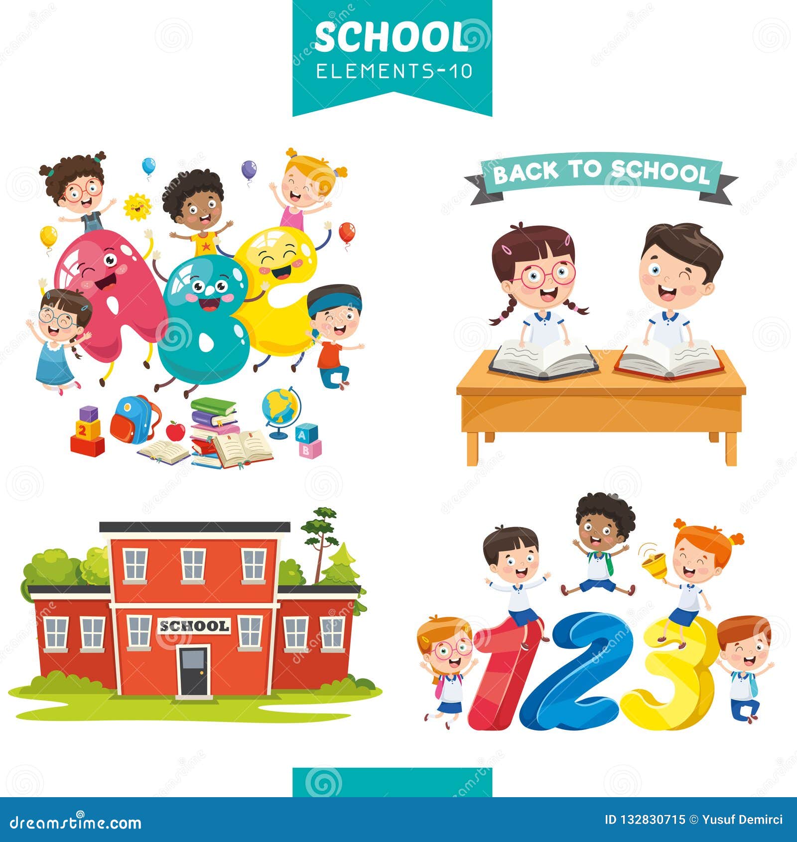 Vector Illustration of Education Elements Stock Vector - Illustration ...