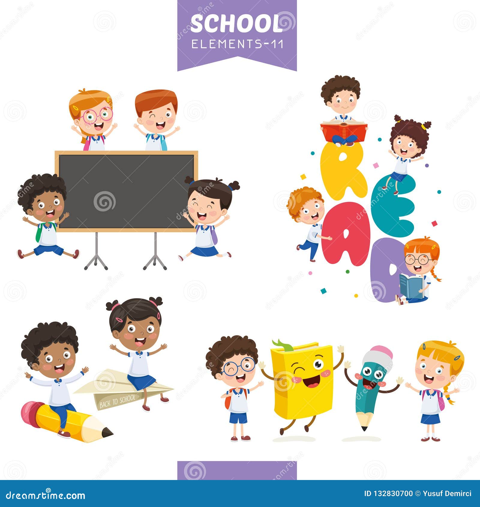 Vector Illustration of Education Elements Stock Vector - Illustration ...
