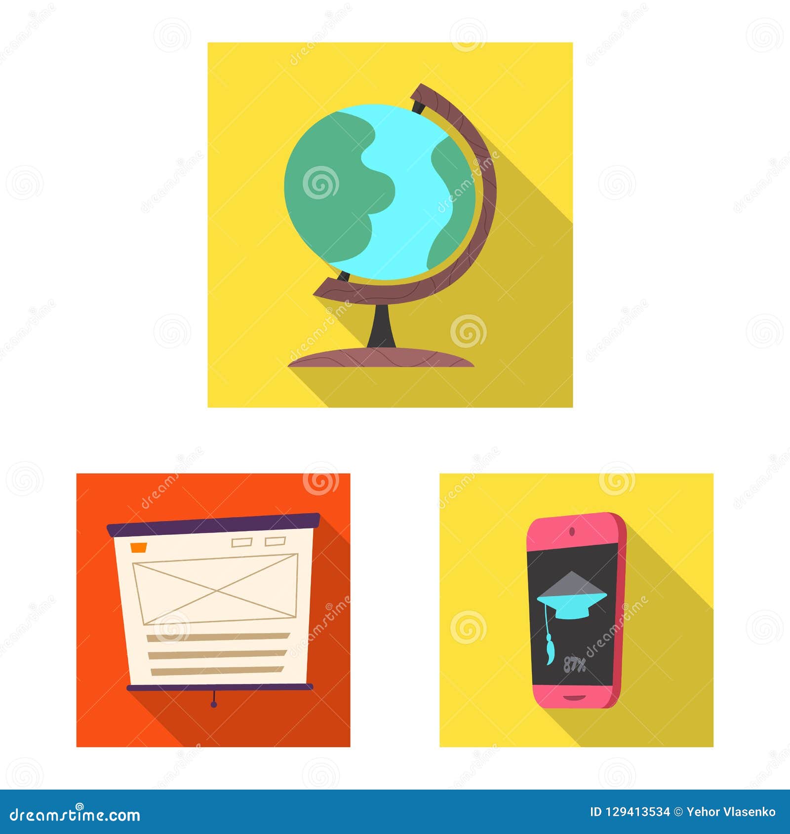 Vector Illustration of Education and Learning Sign. Collection of ...