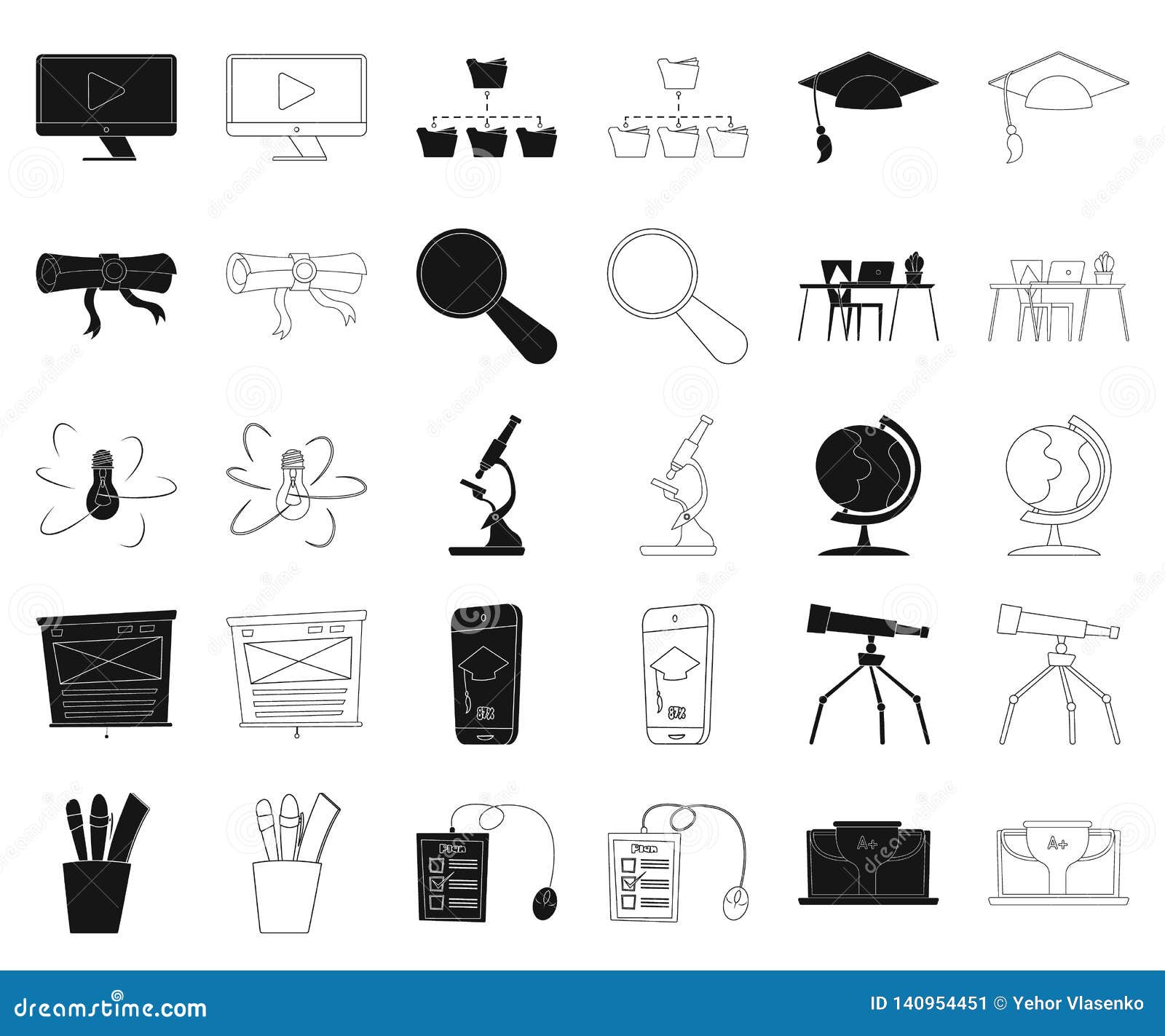 Vector Design of Education and Learning Symbol. Set of Education and ...