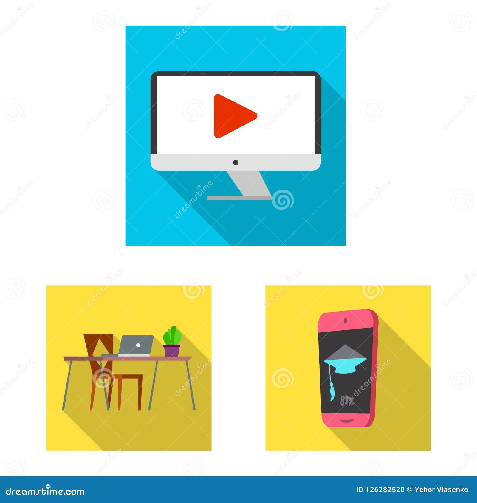 Vector Illustration of Education and Learning Sign. Collection of ...