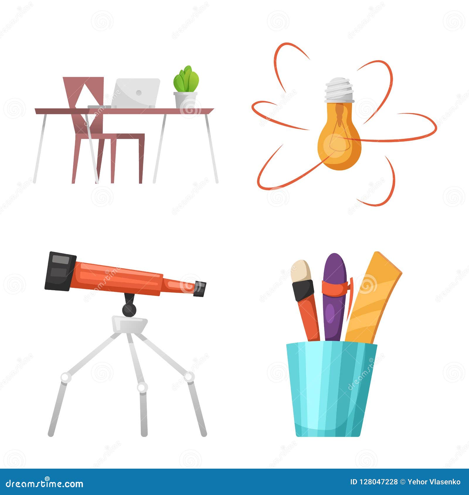 Vector Illustration of Education and Learning Symbol. Set of Education ...