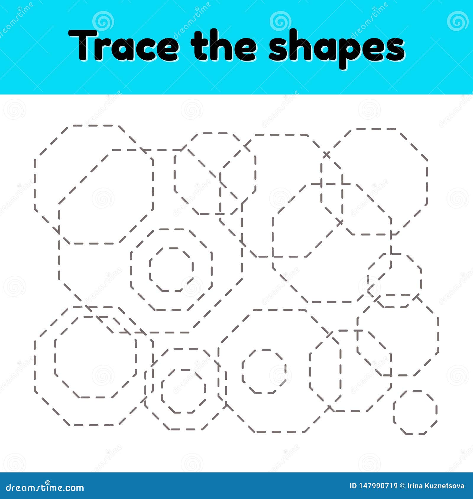 Educational Tracing Worksheet for Kids Kindergarten, Preschool and ...